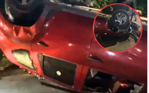 Desprendimiento de roca provoca volcamiento de un vehículo en vía ...